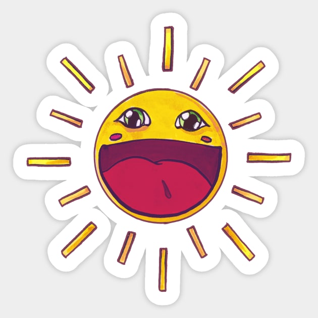 Good Morning Sun Cartoon Good Morning Sunshine Sticker Teepublic